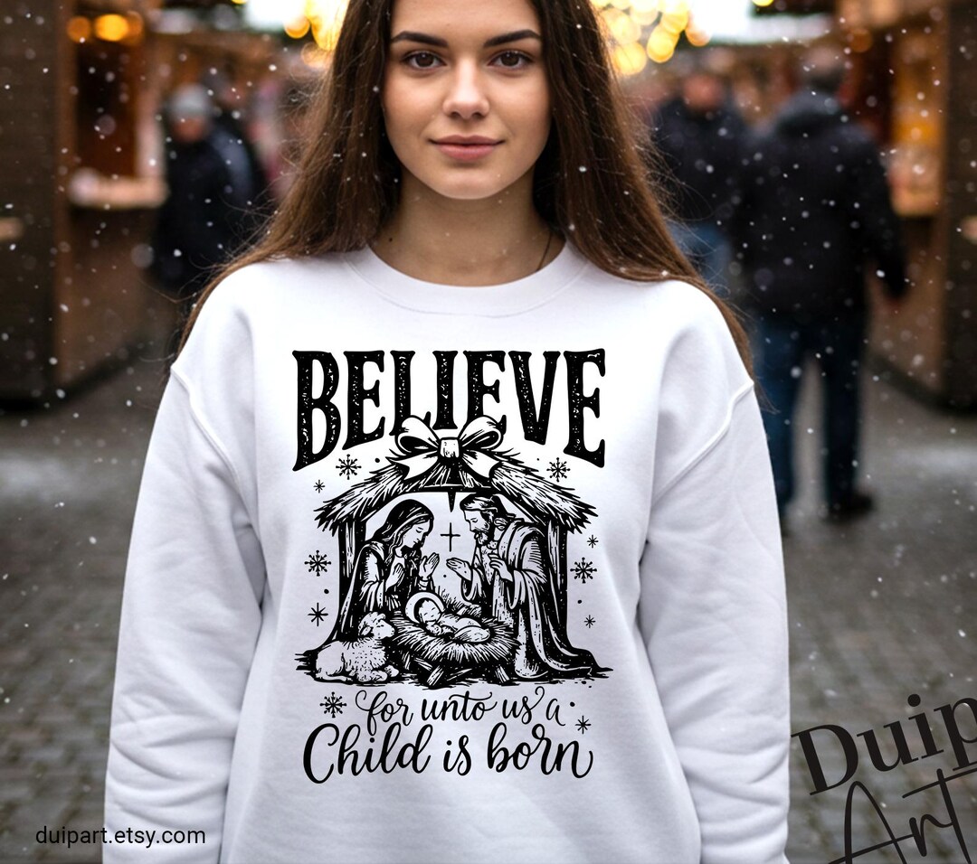 Believe Nativity SVG - Christian Christmas Manger Design - Etsy