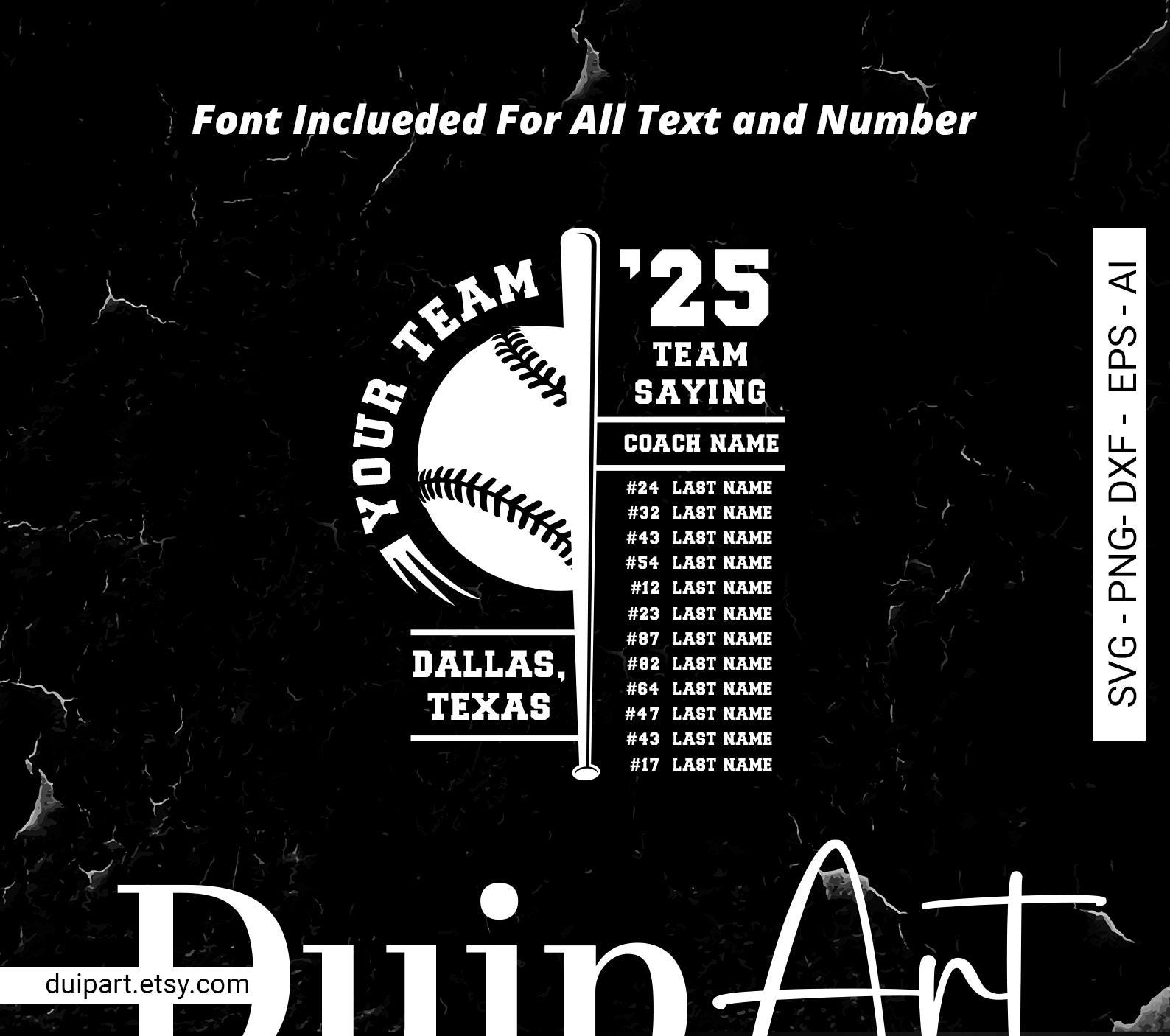 Baseball Team Banner SVG, Roster Template, Coach Gift (cut Files) - Etsy
