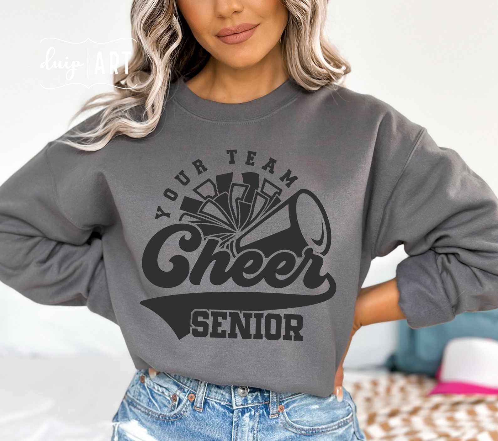Cheer Senior SVG, Pom Pom, Megaphone, Cheerleading Design (digital ...