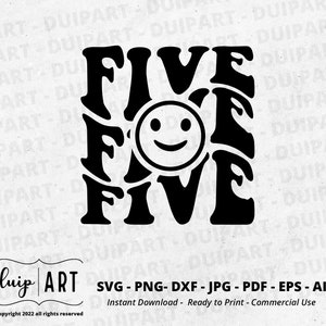 Stacked Five SVG, Five Svg, Fifth Birthday SVG, I Am 5 Svg, Boy ...
