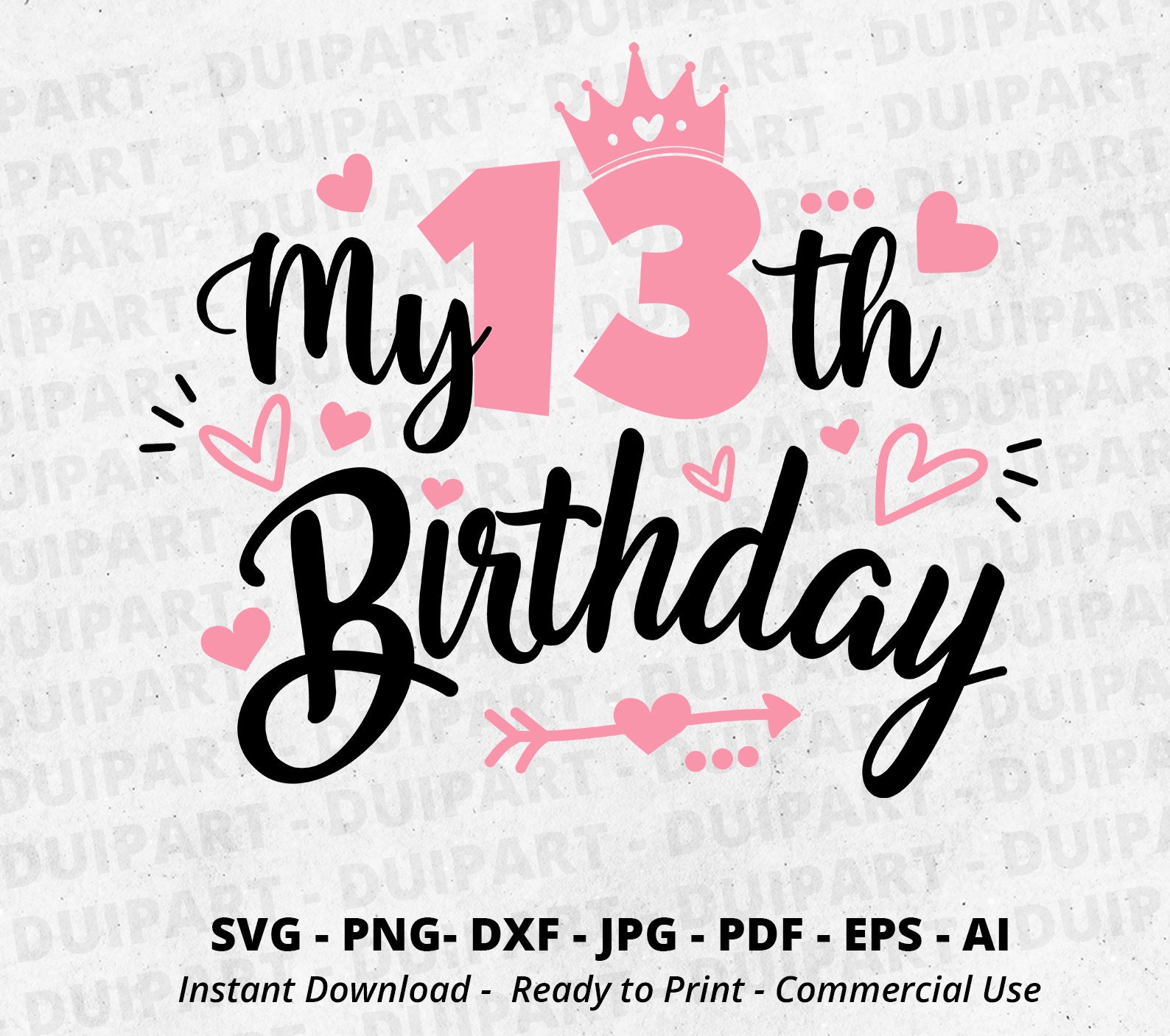 13th Birthday Svg Thirteen Birthday Svg My Birthday | Etsy UK