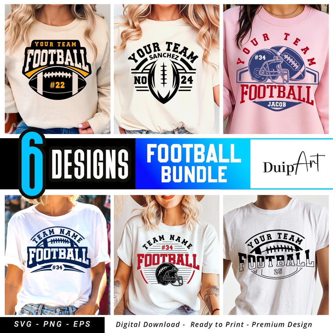 Editable Football Bundle Template – Custom Football Team Shirt Designs ...