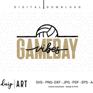 Game Day Vibes SVG PNG, Volleyball Svg, Game Day Svg, Game Day T-shirt ...