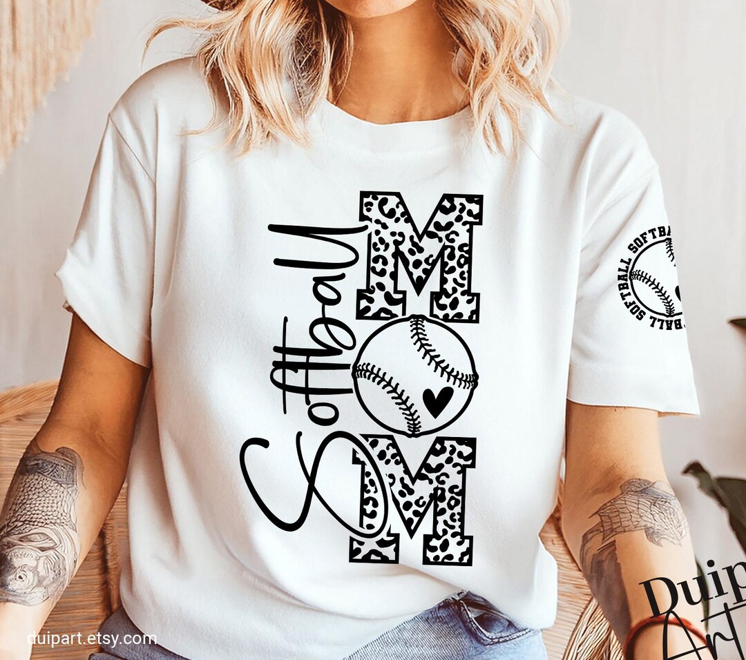 Leopard Softball Mom SVG, My Heart is on That Field Shirt (digital ...