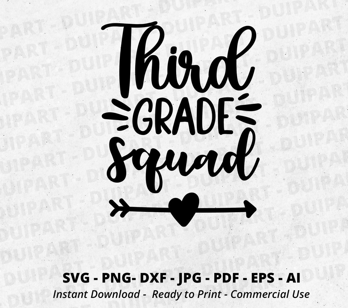 Third Grade Squad SVG 3rd Grade Squad Svgback to School - Etsy