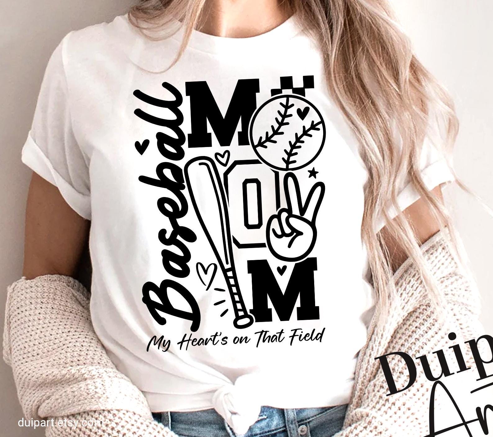 Retro Baseball Mom SVG, Heart Field Shirt Design (digital Download) - Etsy