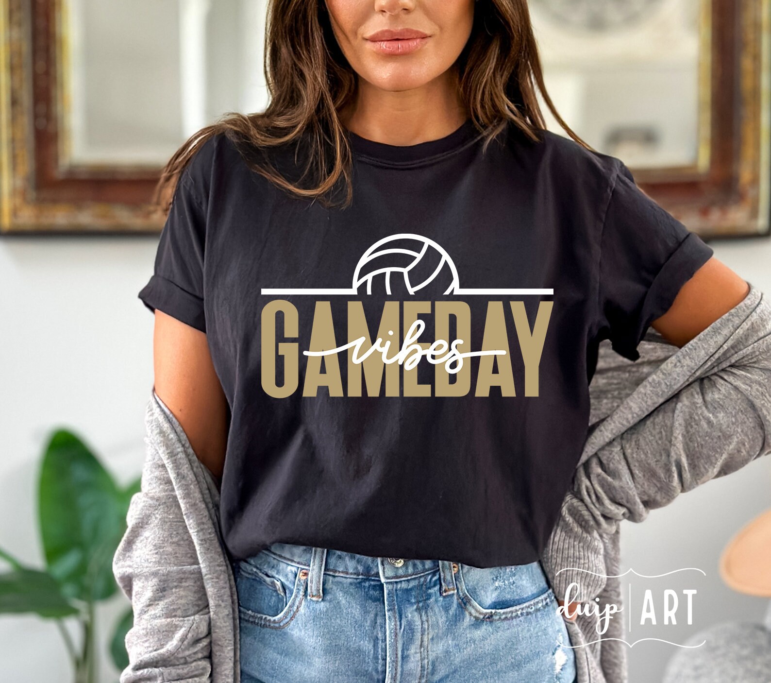 Volleyball Game Day Vibes SVG PNG, Mom T-shirt Design (cricut ...