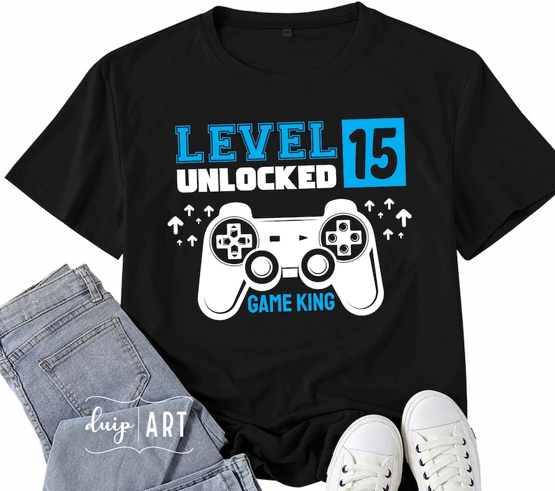 Level 15 Unlocked Svg 15th Birthday Gamer Boy15 Years Old - Etsy