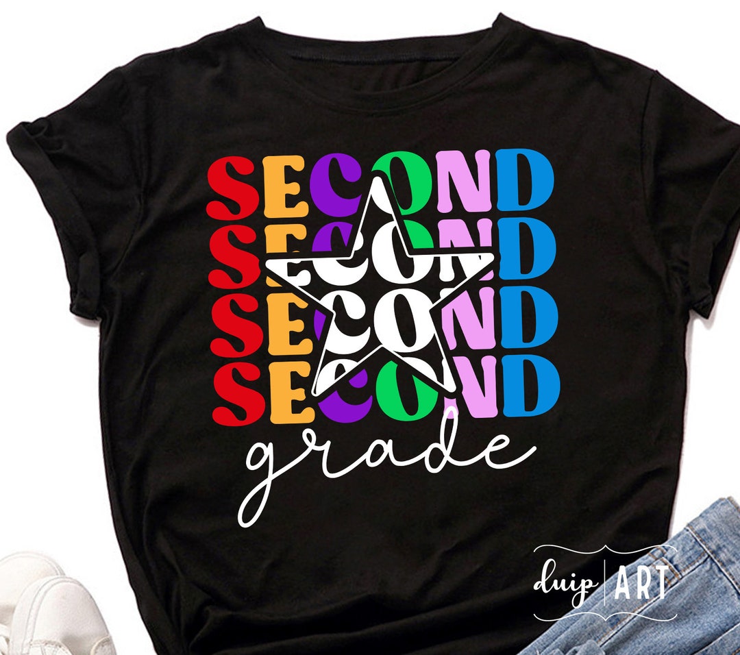 Second Grade SVG PNG 2nd Grade Svg Stacked Second Grade - Etsy