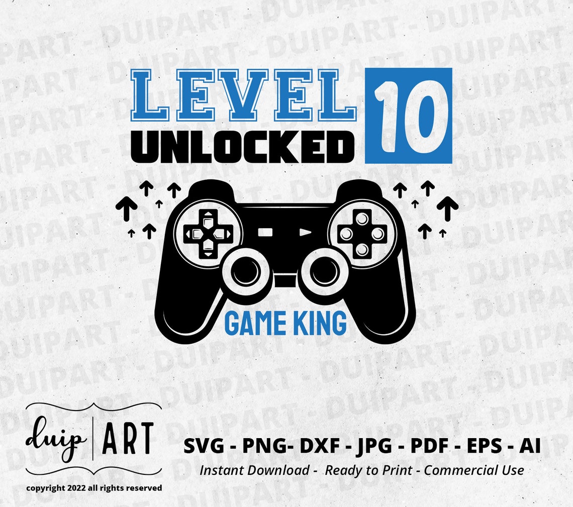 Level 10 Unlocked Svg 10th Birthday Gamer Boy10 Years Old - Etsy
