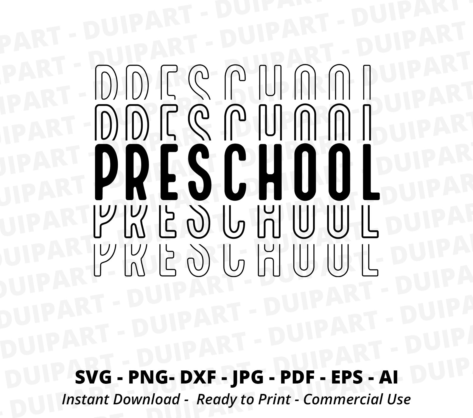 Stacked Preschool Svgpreschool Svgfirst School Svgback to - Etsy