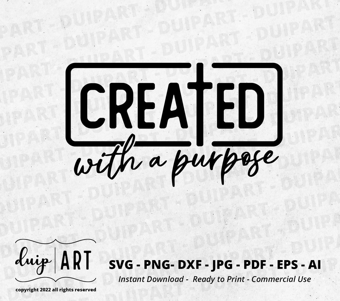 Created With a Purpose Svgchristian Svg You Matter Svg Self - Etsy