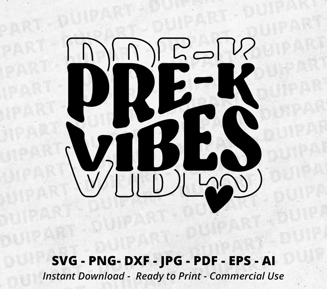 Pre-k Vibes SVG, Teacher Back to School File (digital Download) - Etsy