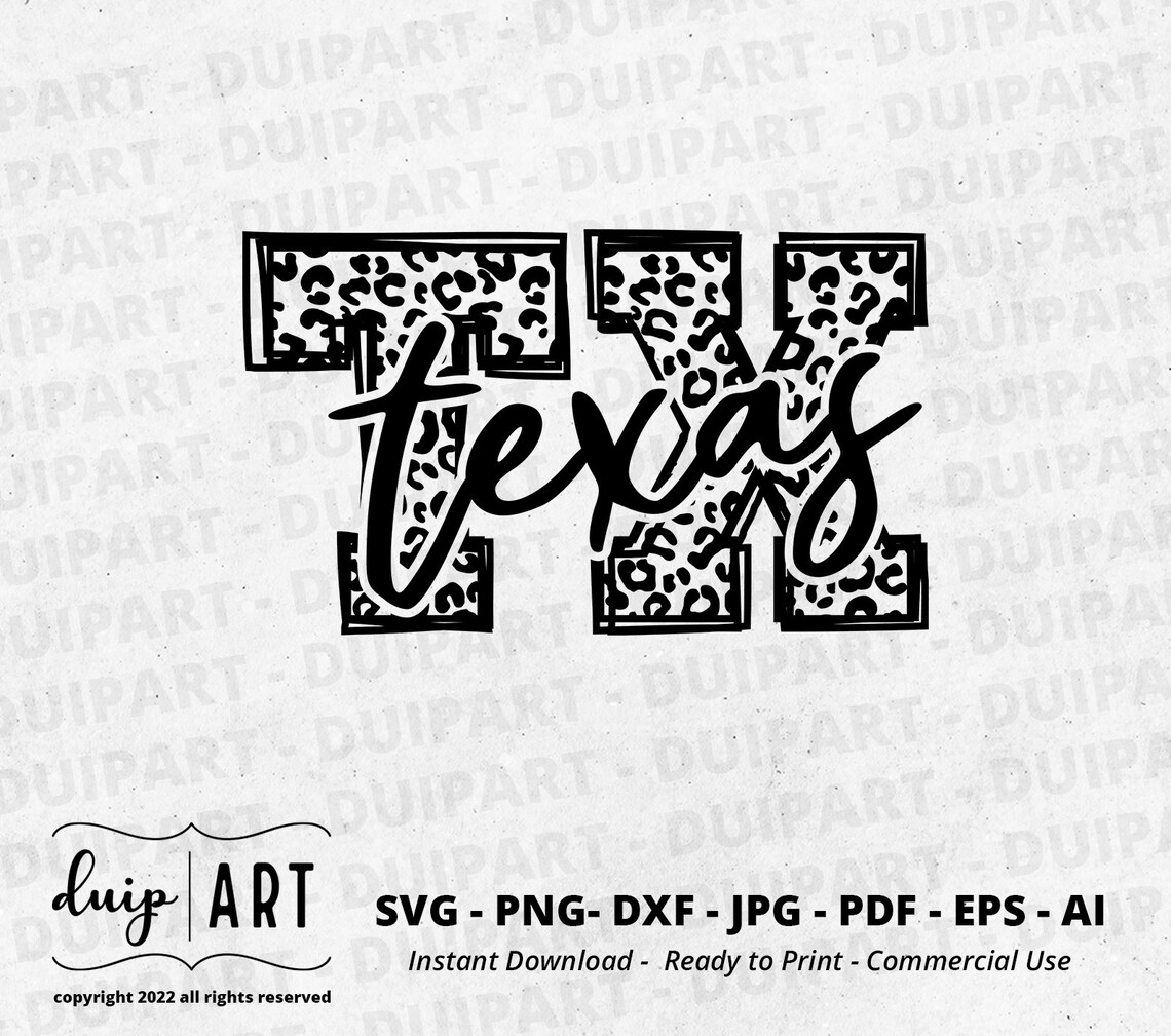 Leopard Texas SVG TX Texas Svg Leopard TX Svg Texas - Etsy