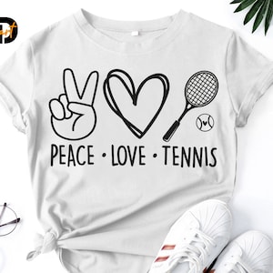 Peace Love Tennis Svg,tennis Svg,tenis Player Shirt,tennis Cheerleader ...
