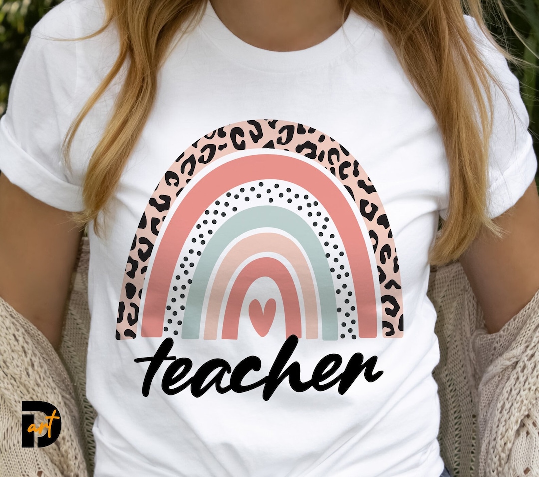 Leopard Rainbow Teacher Svg,teacher Svg,leopard Rainbow Svg,teach Life ...