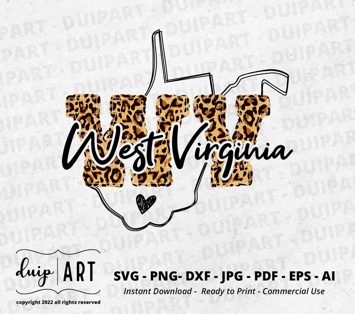 West Virginia Leopard Svg WV Leopard Svg West Virginia Svg - Etsy