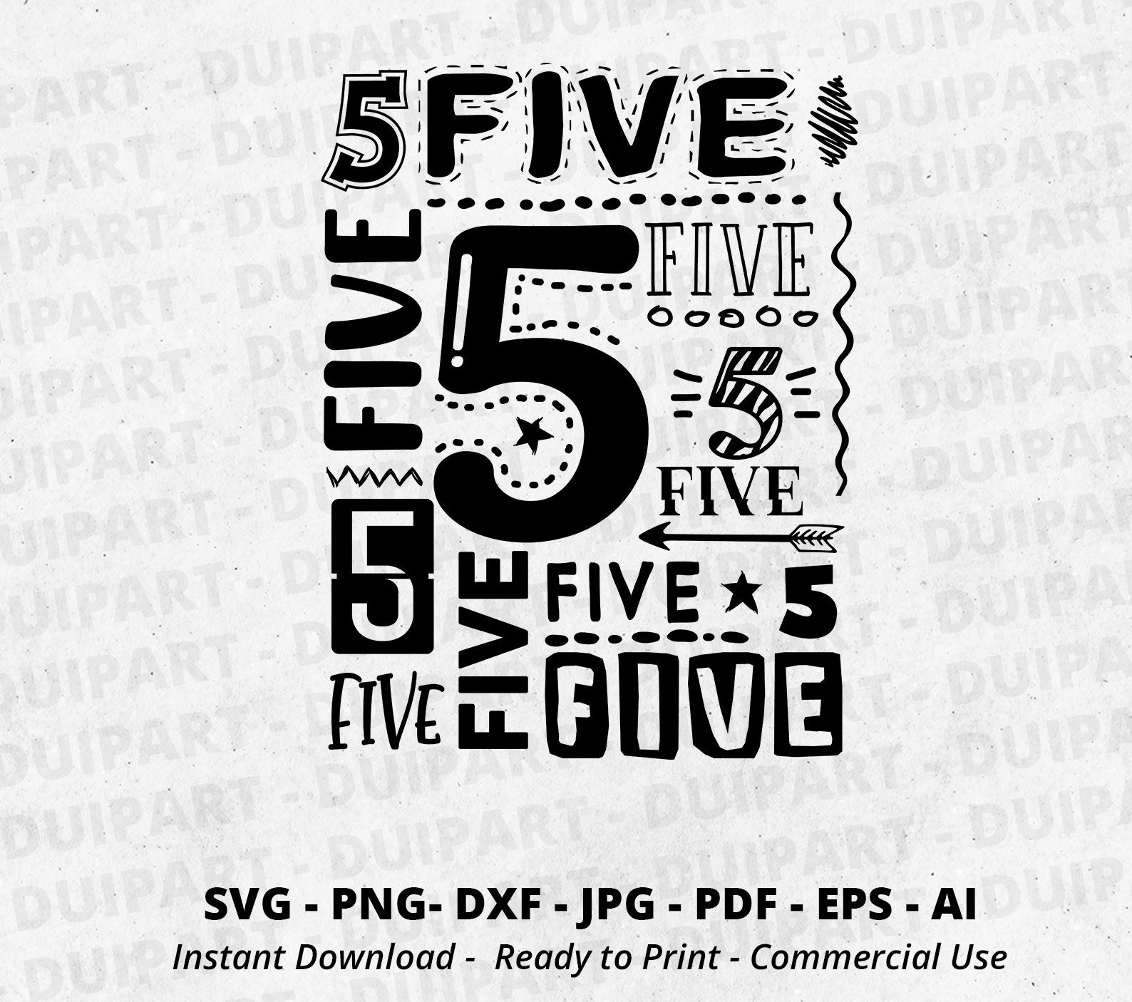5th Birthday SVG I Am 5 Svg 5 Five Collage Svg Boy Birthday | Etsy