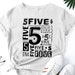 5th Birthday SVG, I Am 5 Svg, 5 Five Collage Svg, Boy Birthday Svg ...