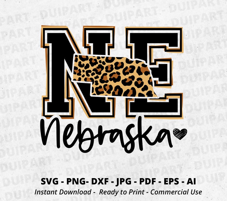 Nebraska Leopard Svg NE Leopard Svg Nebraska Svg Leopard - Etsy