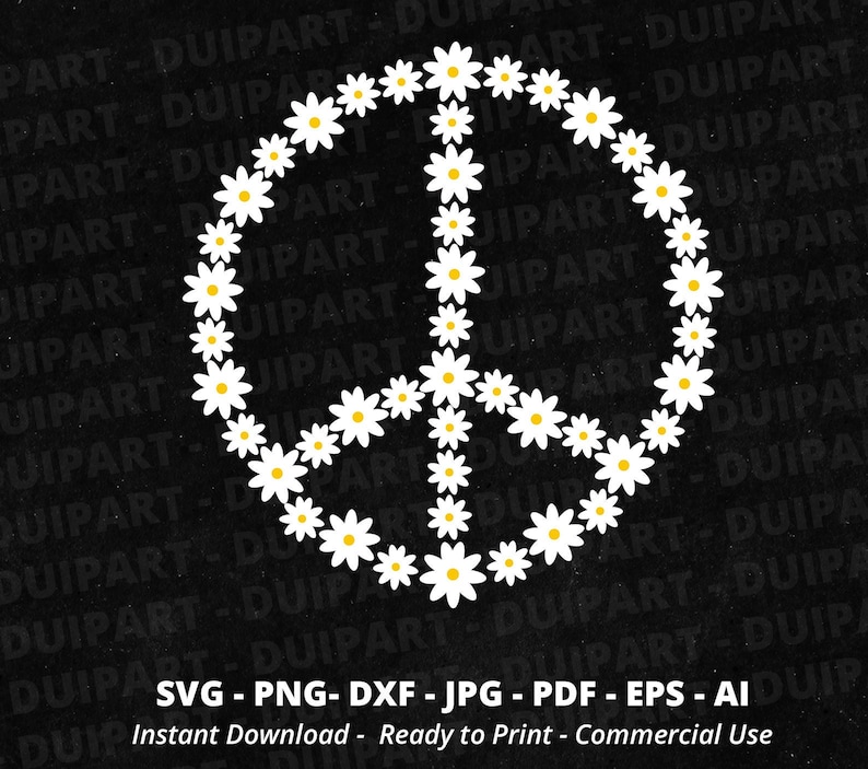 Daisy Peace SVG Peace Sign Svg Daisy Flower Svg Cricut Svg - Etsy