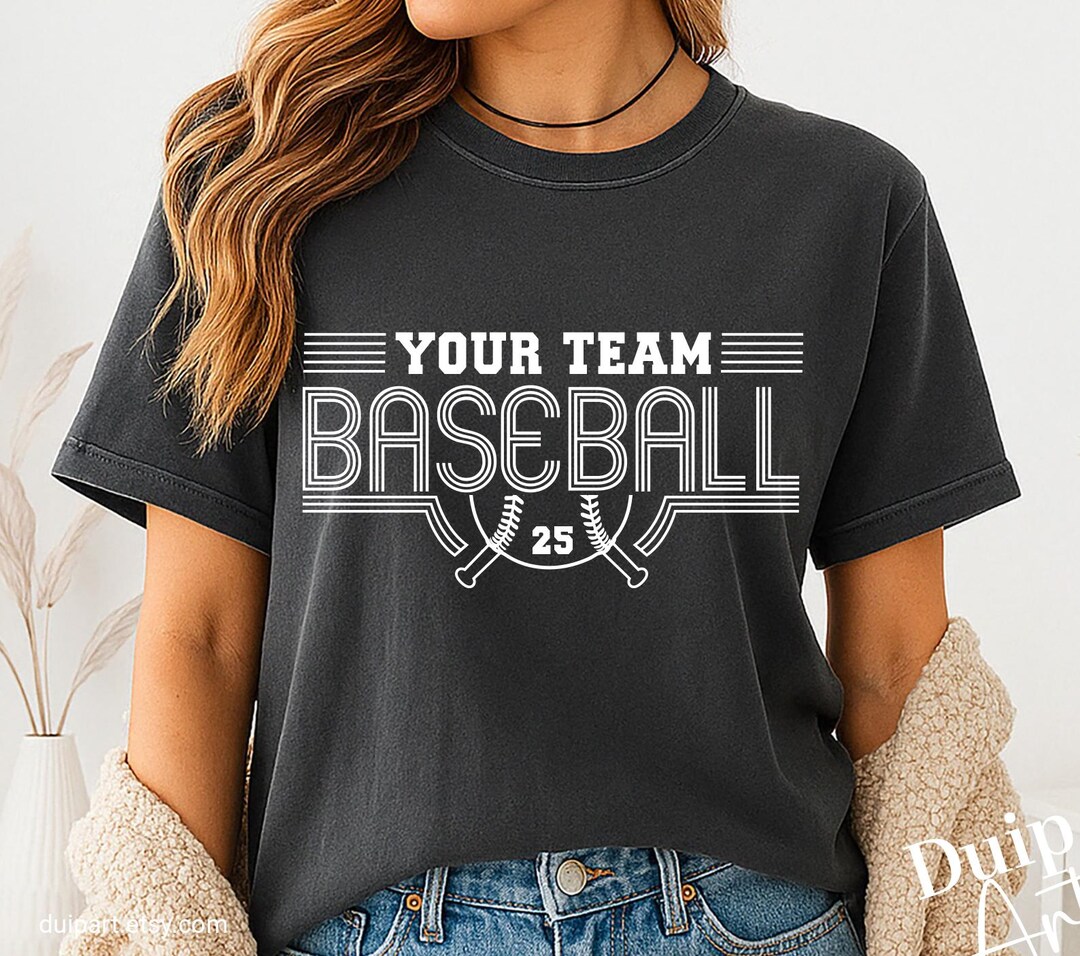 Baseball Fan Gear Template: Retro Team Design (custom Name & Number) - Etsy