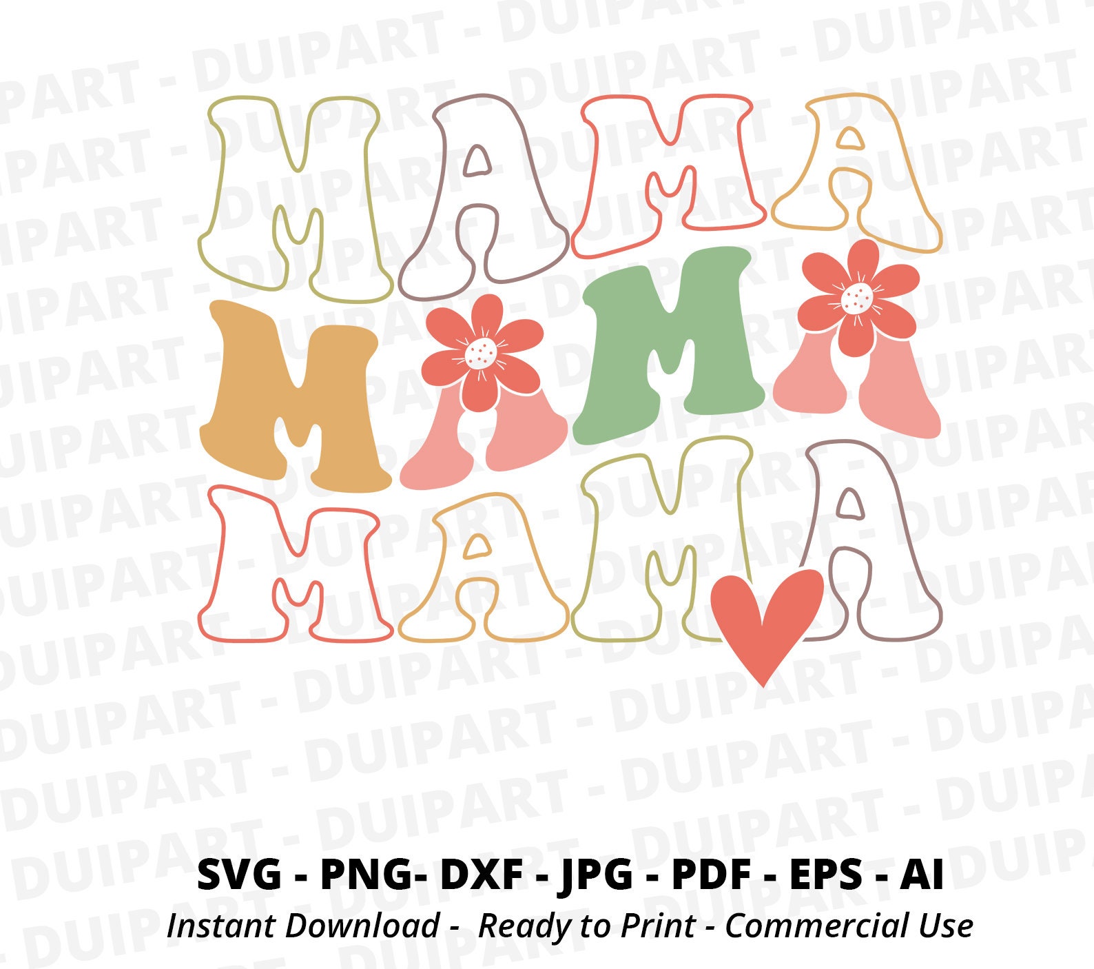 Mama SVG Stacked Mama Svg Retro Mama Svgboho Mama Svg Mama - Etsy