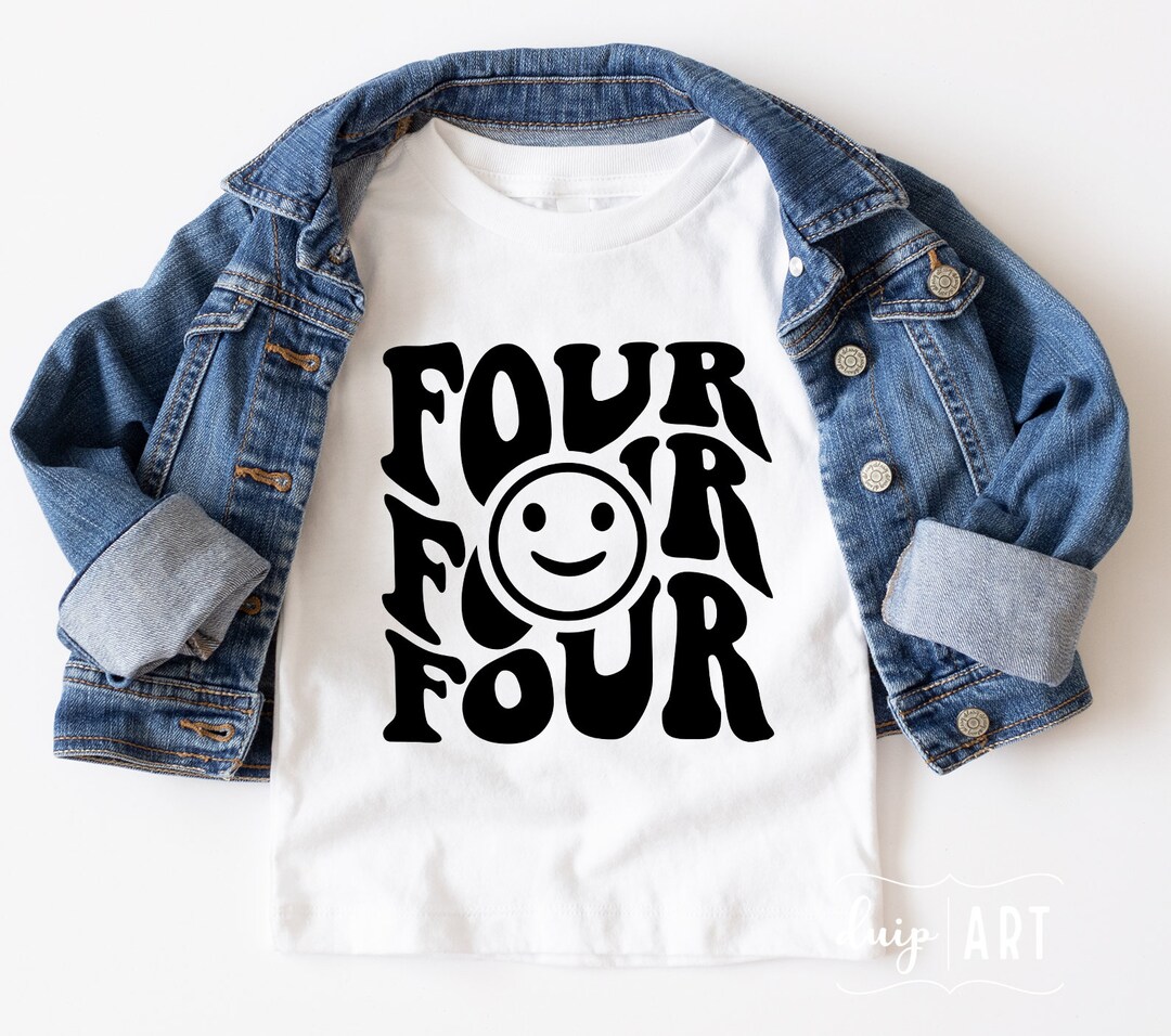 Stacked Four SVG, Four Svg, Fourth Birthday SVG, I Am 4 Svg, Boy ...