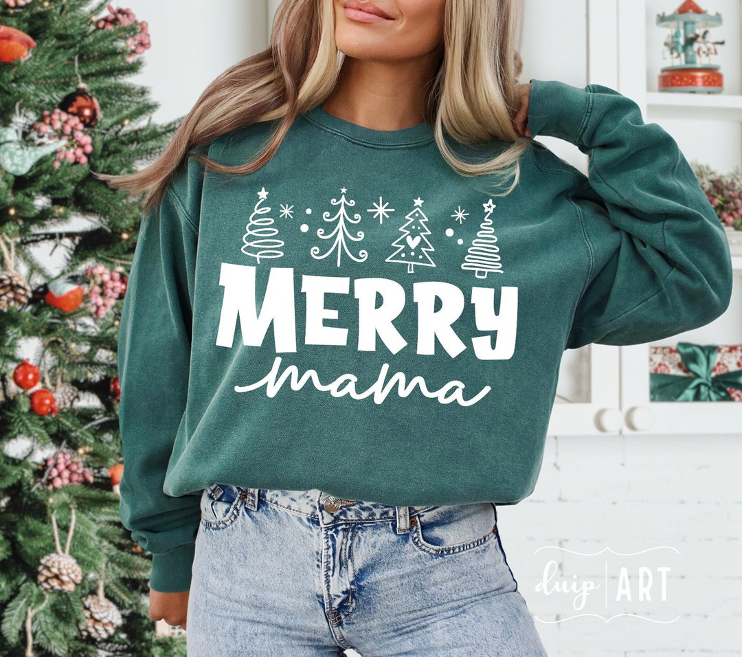 Merry Mama Christmas SVG PNG, Holiday Shirt Design (digital Download ...