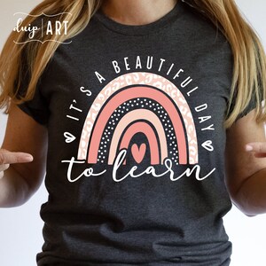 It's A Beautiful Day to Learn SVG, Teacher Svg,leopard Rainbow Teacher ...