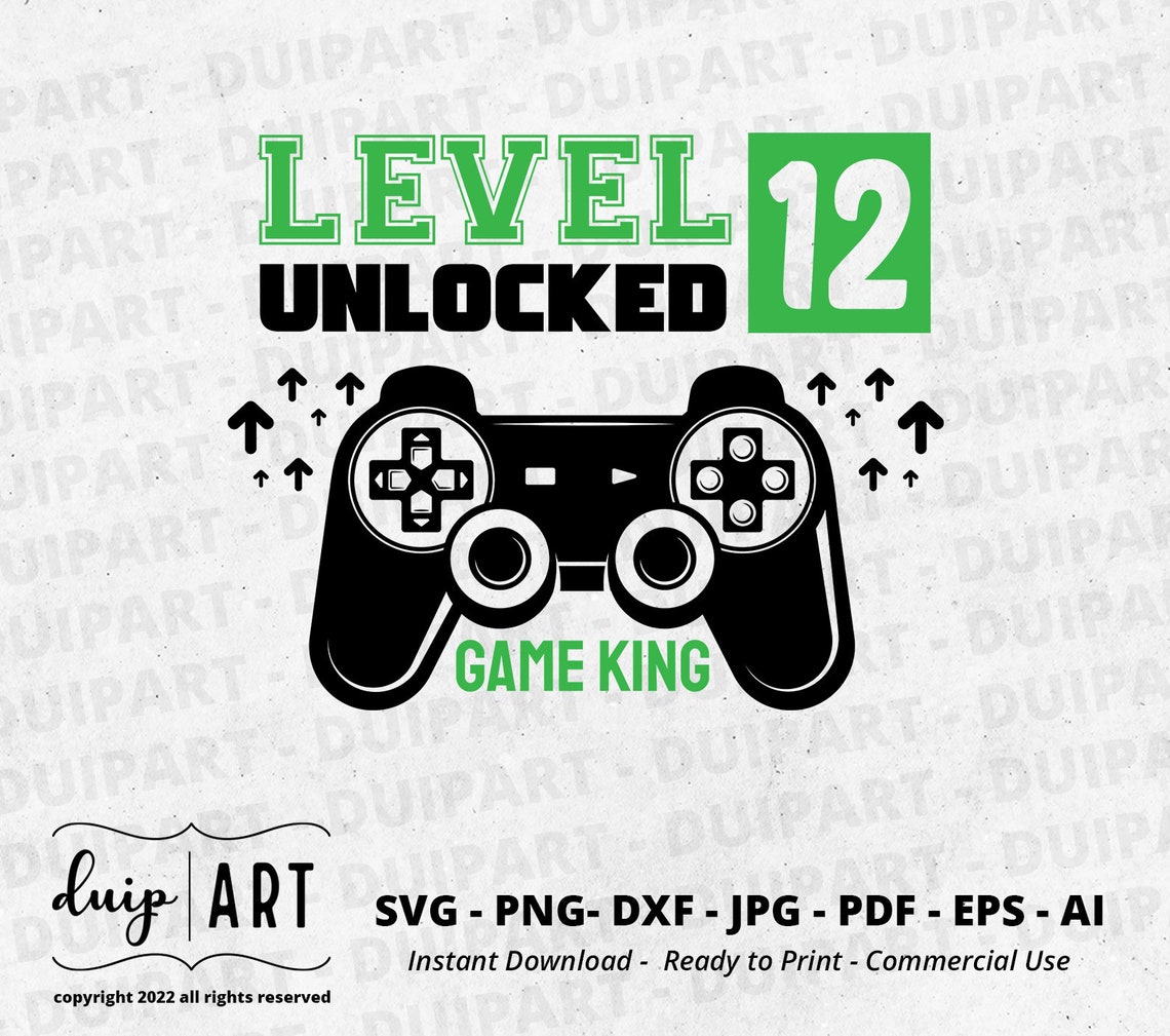 Level 12 Unlocked Svg 12th Birthday Gamer Boy12 Years Old - Etsy