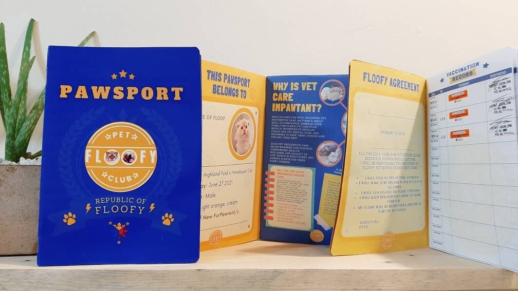 Pet "pawsport" Veterinary Health Record - Etsy