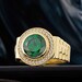 Gold Emerald Mens Solitaire Ring, Ruby Gold Signet Ring, Mens Wedding ...