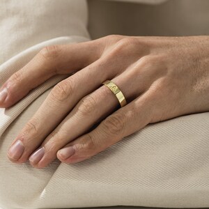 Celtic Knot Gold Stackable Band Ring Men, Engraved Mens Engagement Ring ...