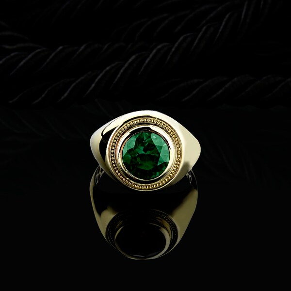 Mens Green Pinky Ring - Etsy