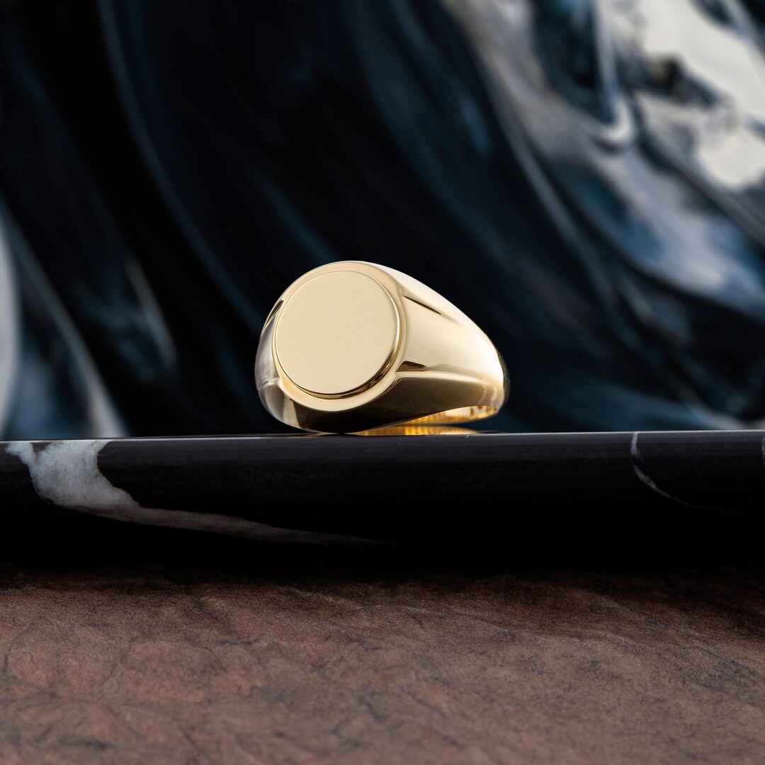 Dainty Custom Name Signet Ring in Gold Personalized - Etsy