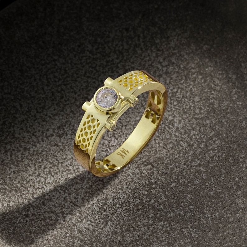 Ruby Mens Solitaire Ring in Gold Mens Wedding Band Ring Gold - Etsy