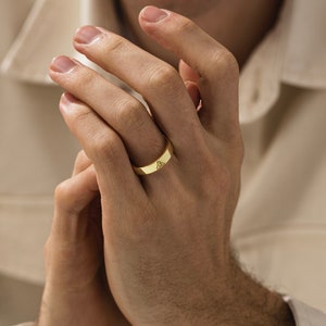 Celtic Knot Gold Stackable Band Ring Men, Engraved Mens Engagement Ring ...