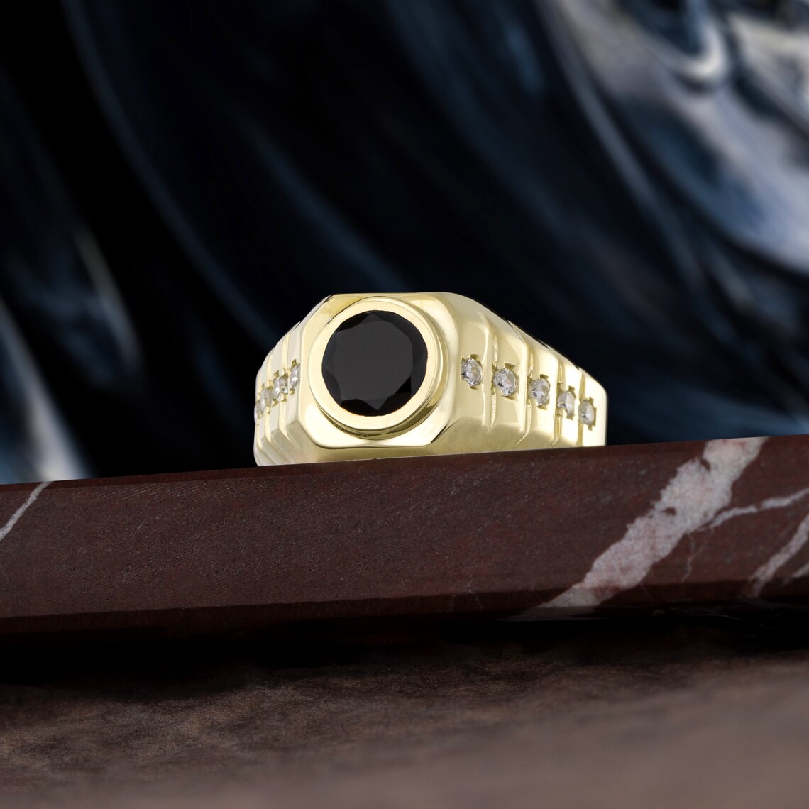 Gold Pinky Ring With Natural Red Ruby 14K Solid Gold Gemstone | Etsy