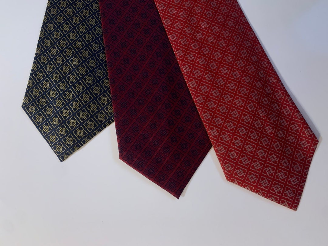 Japanese Box Pattern Silk Tie - Multiple Colors - Etsy