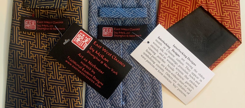 Japanese Interlocking Keys Silk Tie - Multiple Colors - Etsy