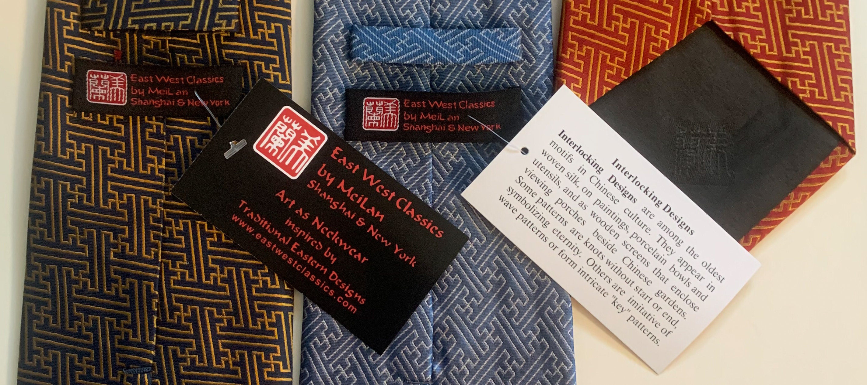Japanese Interlocking Keys Silk Tie - Multiple Colors - Etsy