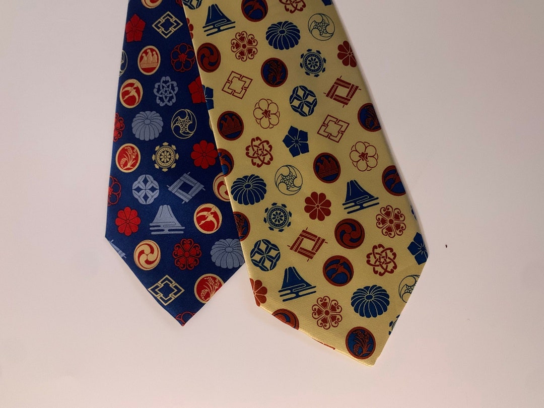 Japanese Samurai Crests Silk Tie - Multiple Colors - Etsy