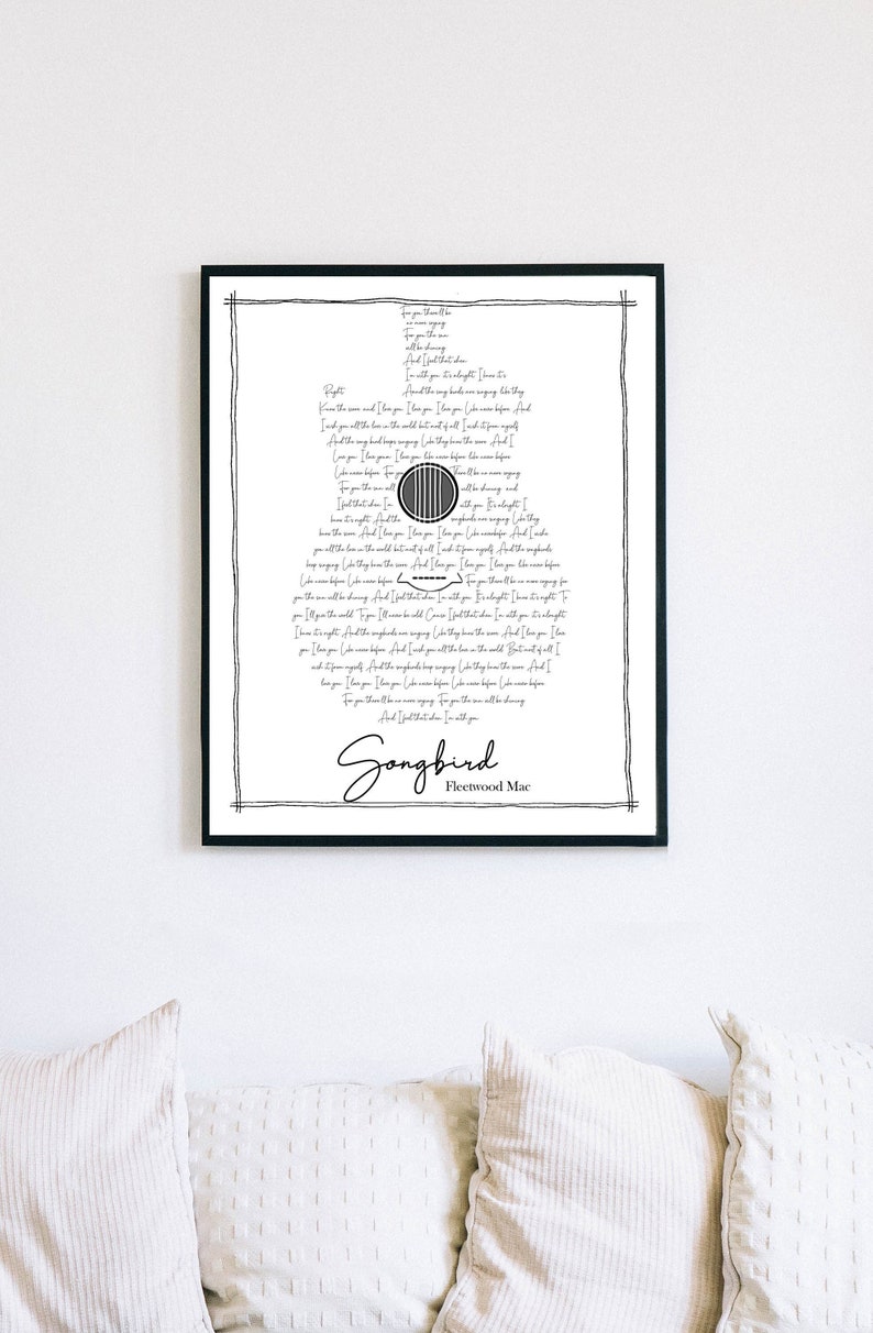 Custom Song Lyrics, Wall Art, Anniversary Gift, Last Minute, Printable ...