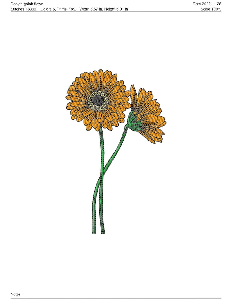 Gerbera Daisies Machine Embroidery Design. 8 Different File - Etsy