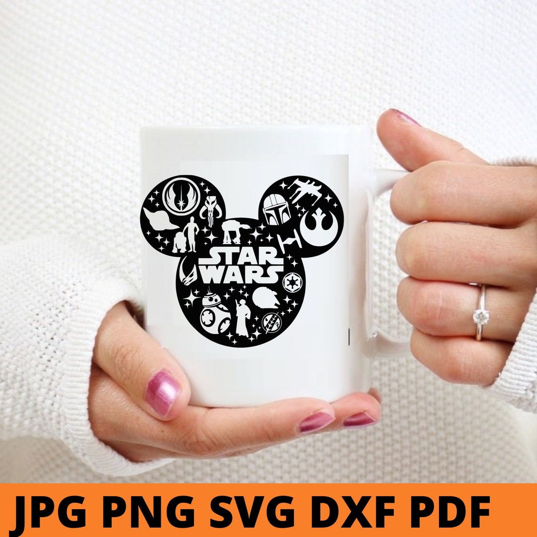 Star Wars Mouse SVG Png JPG Dxf PDF Design Vector Clipart Cut File ...