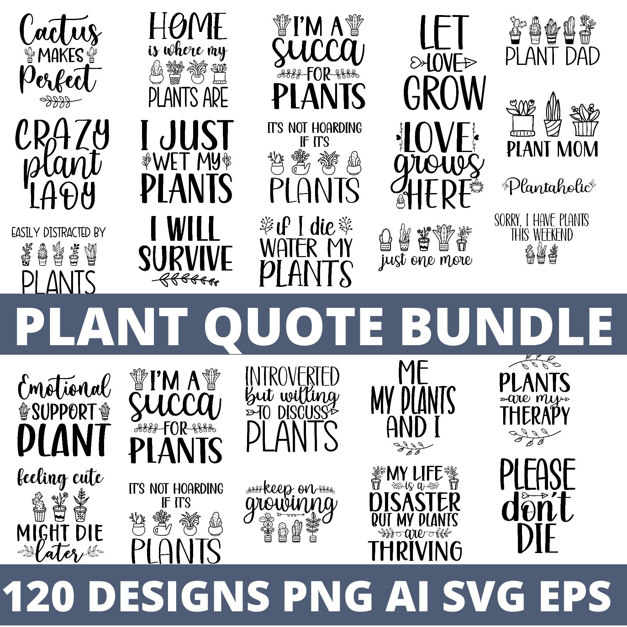 Plant Lover SVG Bundle Plant Svg Plant Quotes Svg | Etsy UK