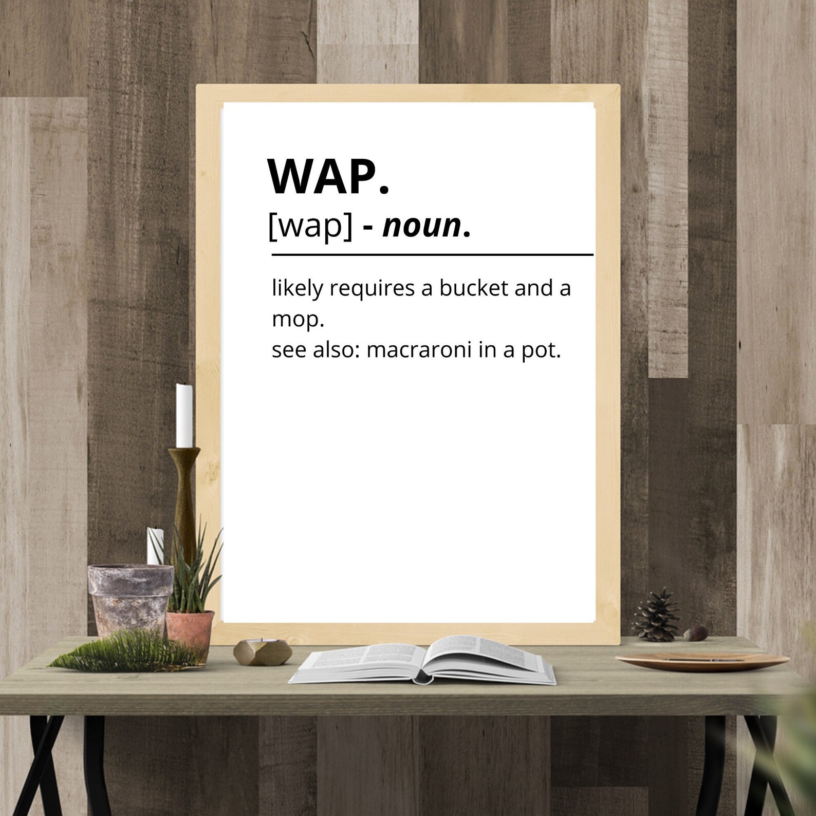 Wap Definition Print Wap Art Print Funny Home Decor Dorm Room Gift Wap ...