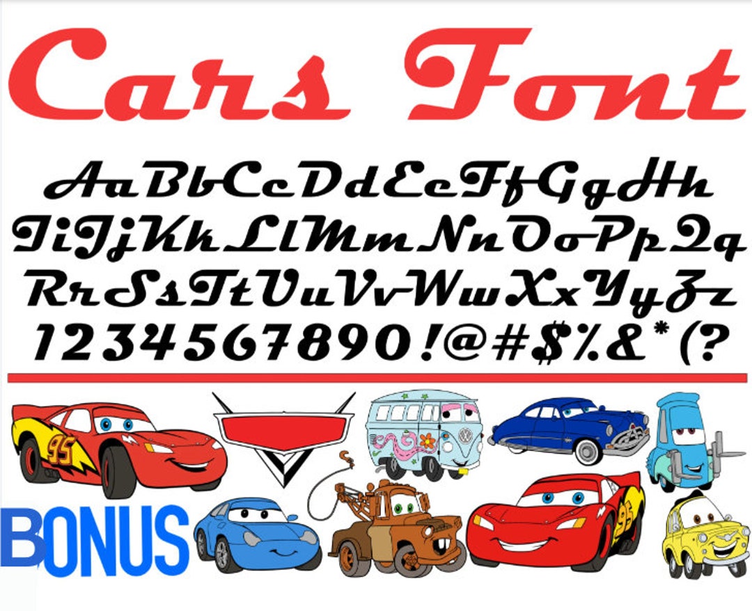 Cars Font, Cars Emblem Svg, Cars Logo Svg, Cars Svg, Cars Font Svg ...