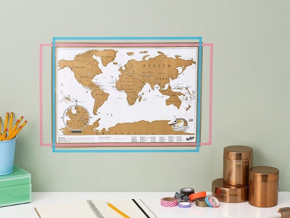 Scratch Map Original Travel Size Scratch off Map Mini | Etsy UK